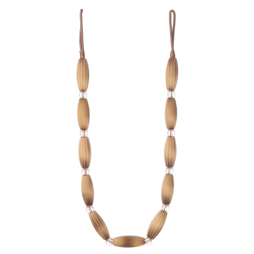 2 Gold Curtain Bead Rope Tie Backs Pimlico HB660/GOL Pair Fabric Drape ...